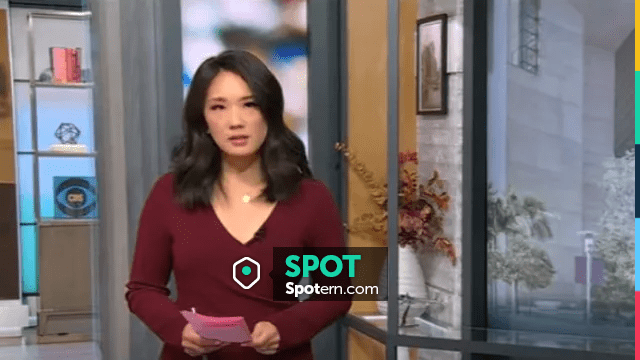 Banana Republic Polo Wrap Sweater Dress in Red Cherry Jam worn by Nancy ...