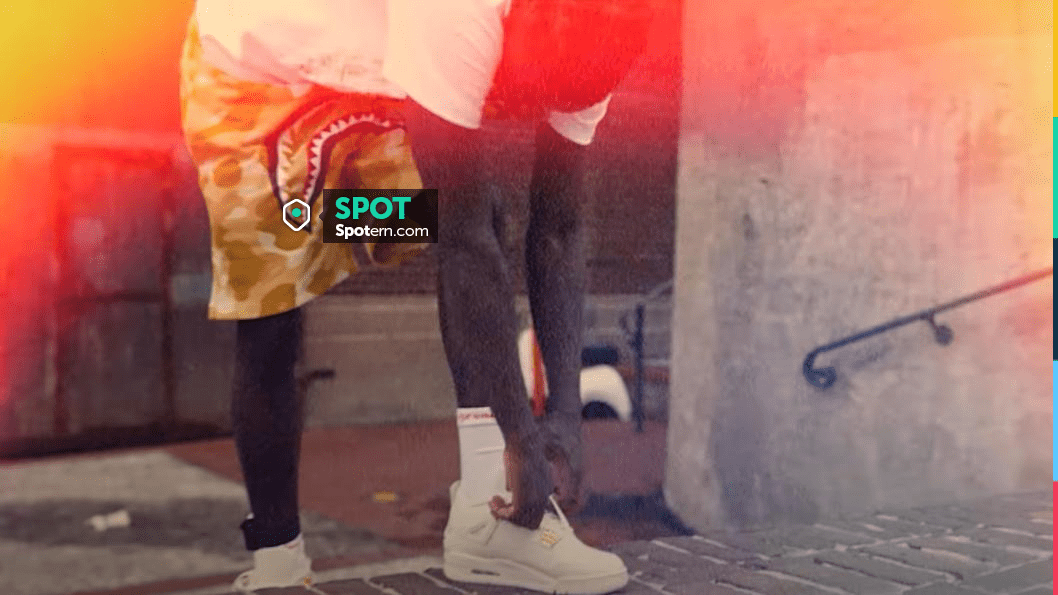 Bape Gold Color Camo Shark Sweatshorts worn by Quando Rondo in Quando ...