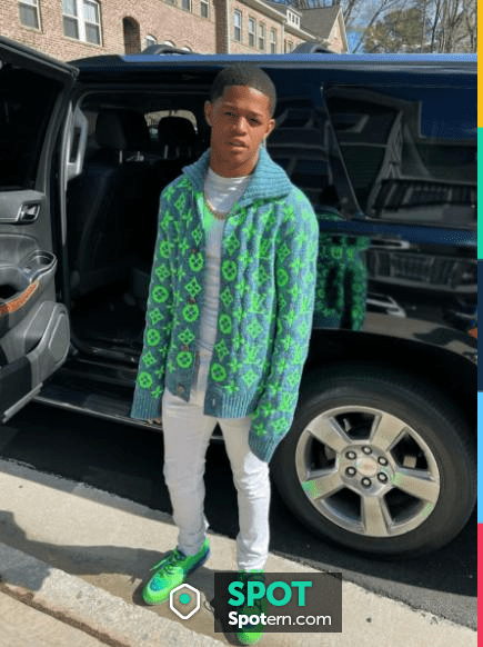 Louis Vuitton Neon Green & Blue Gradient LV Ollie Sneakers worn by YK ...