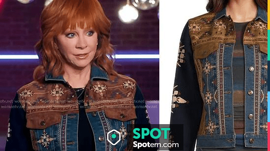 Embroidered Denim Jacket of Self - Coach (Reba McEntire) in The Voice ...