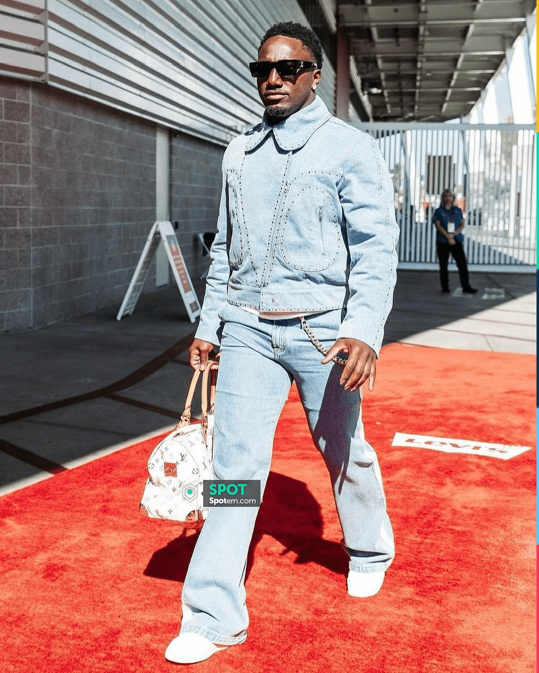Louis Vuitton x Murakami White Monogram Keepall 45 Bag worn by Deebo Sameul on the Instagram ...