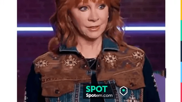 Reba McEntire wears Embroidered Suede Denim Jacket in The Voice 2024 ...