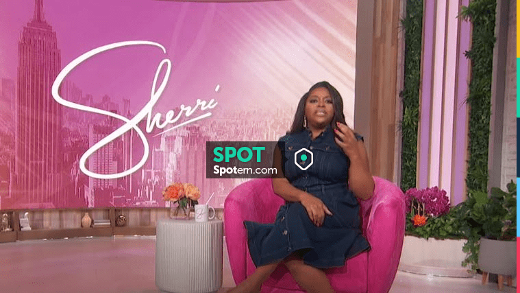 Eloquii Sleeveless Denim Fit & Flare Shirtdress worn by Sherri Shepherd ...
