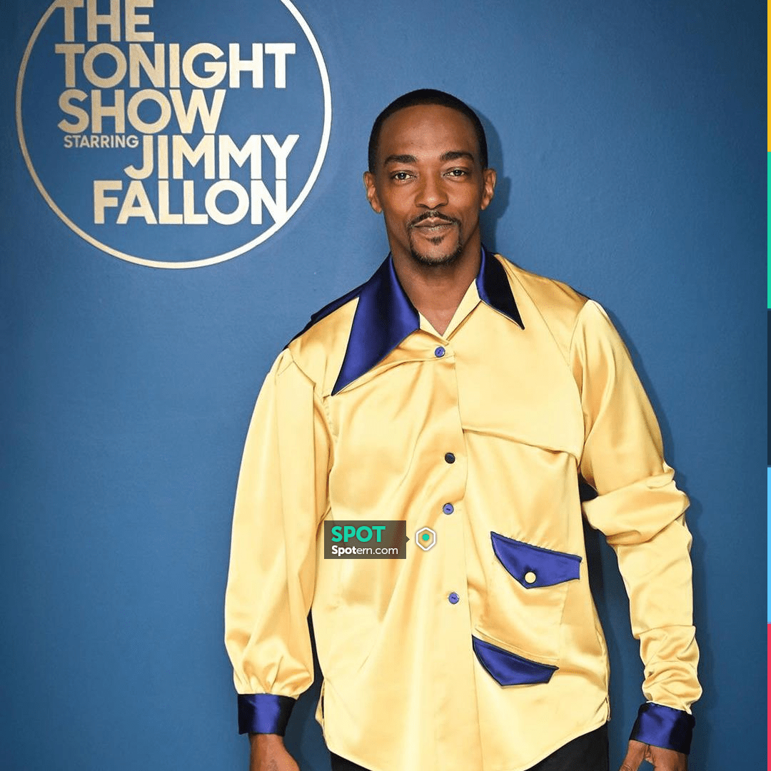 Anthony Mackie wears incredible yellow shirt on The Tonight Show ...