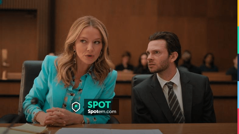 Alice + Olivia Willa Pug Party Teal Button Down Long Sleeve Blouse worn ...