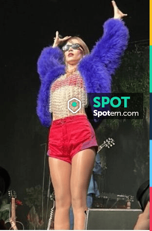 Kelsey Randall Crystal Chainmail Top worn by Suki Waterhouse at The ...