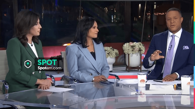 Veronica Beard Kona Dickey Jacket in Forest worn by Hallie Jackson as ...