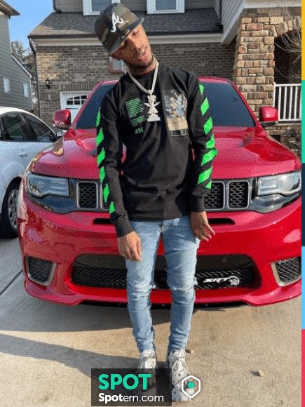 Prada Grey Camo Cloudbust Thunder Sneakers worn by Toosii on the ...