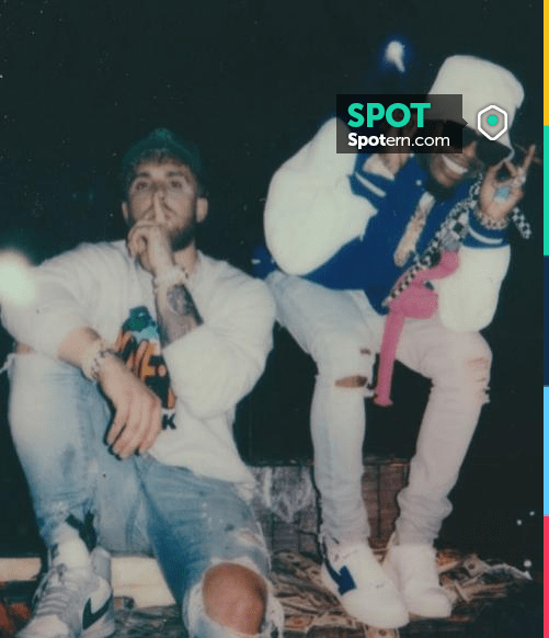 Prada White Triangle Logo Nylon Bucket Hat worn by Tory Lanez on the ...