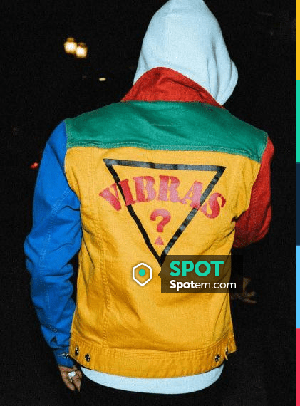 Guess x J Balvin Colorblocked Denim Jacket worn by Tory Lanez on the ...