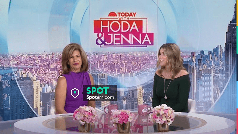 Black Halo Corrine Draped Bodice Wide Leg Jumpsuit worn by Hoda Kotb as ...