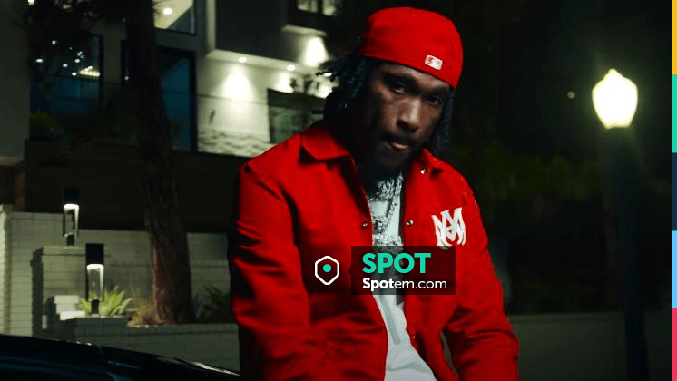 Amiri Red & White-MA Coach Jacket worn by Hunxho in Hunxho - Worth It ...