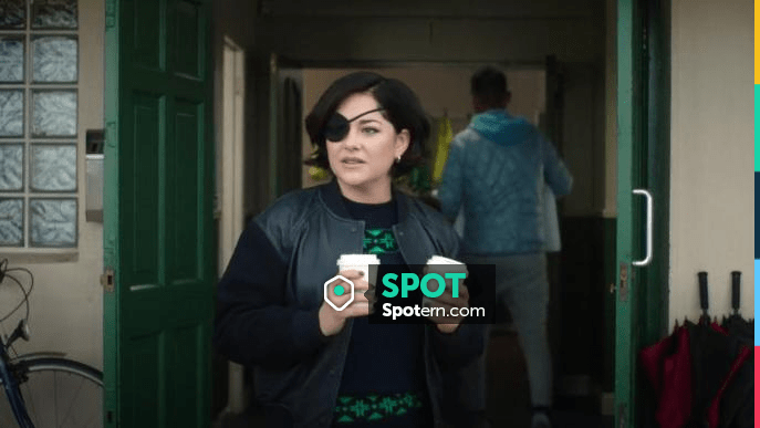 Me and Em Contrast Leather Jacket worn by Bibi Garvey (Sarah Greene) as ...