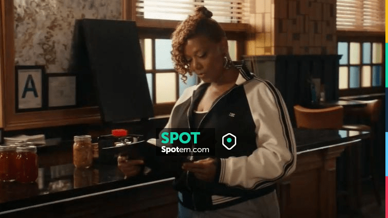 Chaqueta de chándal de punto técnico a rayas bordadas con el logotipo ...