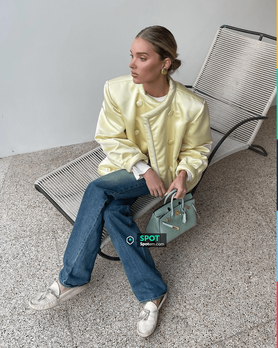 Saint Laurent 70S Jeans worn by Elsa Hosk on her Instagram Story on ...
