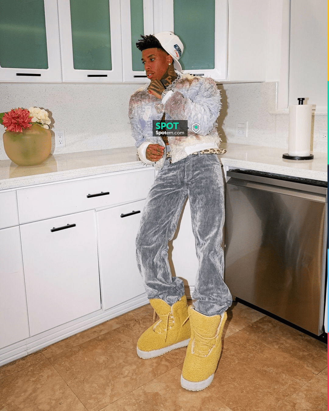 Who Decides War Multicolor Gradient Husk Bomber Jacket worn by NLE ...