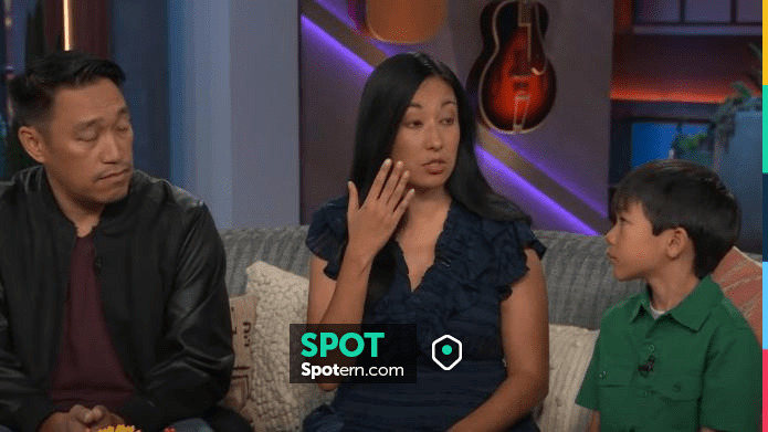 Chelsea28 Ruffle Detail Textured Stripe Dress worn by Carlene Cabison ...