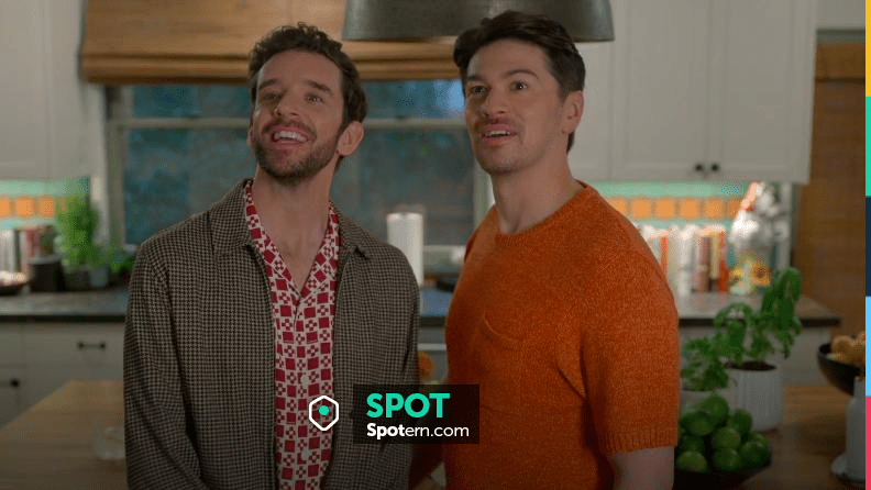 Sandro Cross Camp Shirt In Red worn by Brian (Michael Urie) as seen in ...
