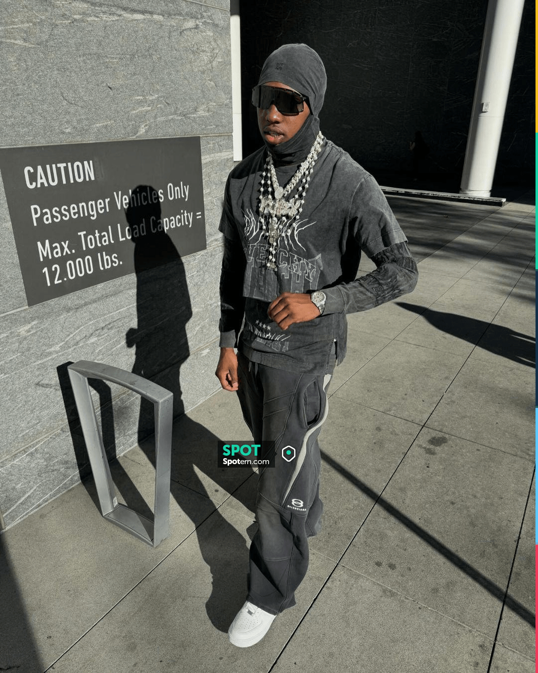 Balenciaga Black Unity Sports Icon Biker Sweatpants worn by Rob49 on ...