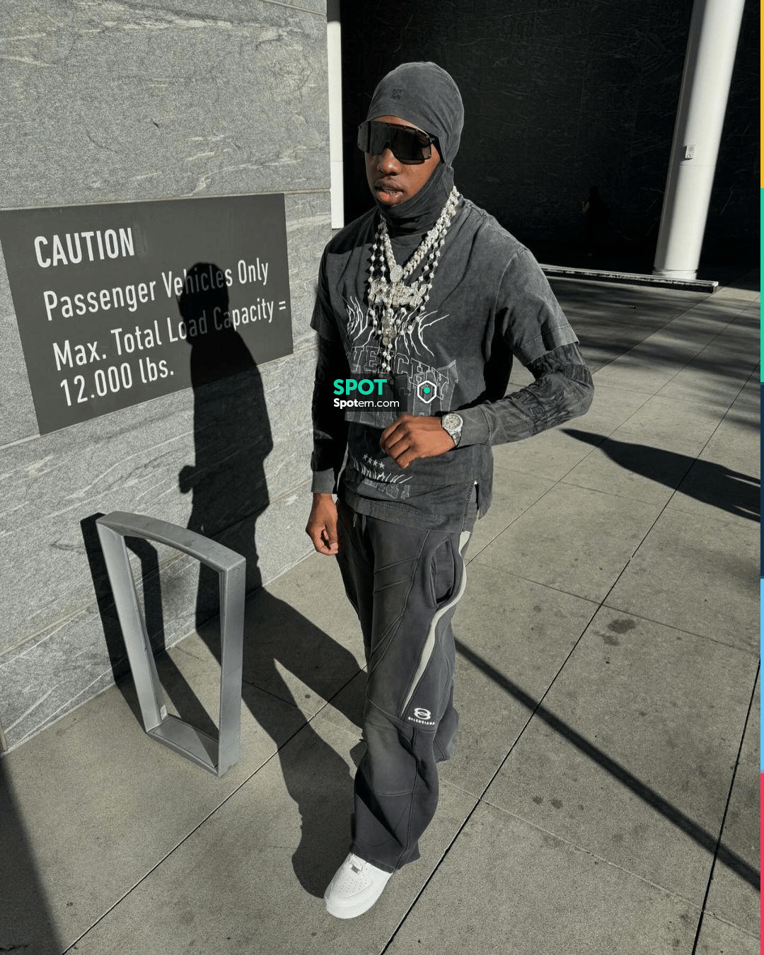 Givenchy Black Multi Logo Layered Hooded T Shirt worn by Rob49 on the ...