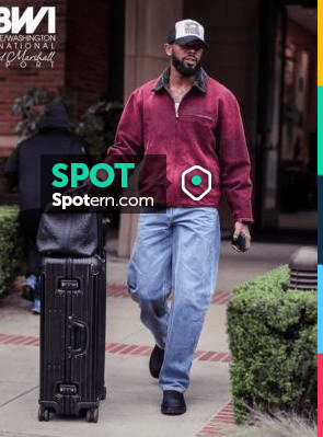 Enfants Riches Déprimés Burgundy Blanket Lined Workwear Jacket worn by ...