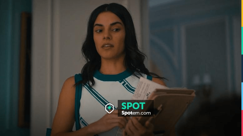 Jlindeberg Freja Knitted Top Green Bias Stripe worn by Cece Carroway ...