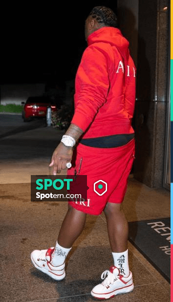 Amiri Red Side Logo Swim Shorts worn by Fredo Bang on the Instagram ...