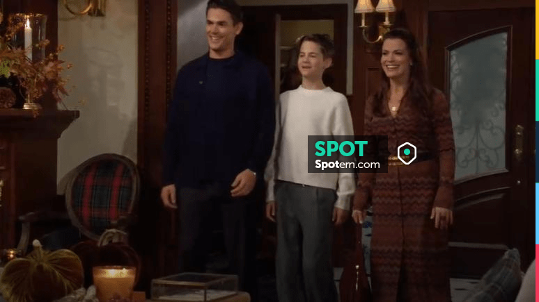 Ramy Brook Lydia Dress in Saddle Chevron worn by Chelsea Lawson ...