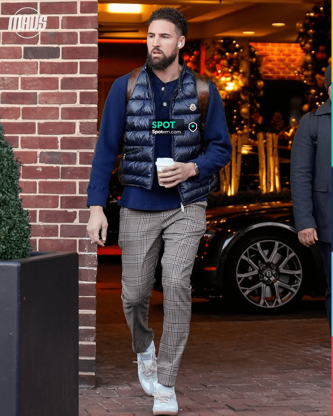 Moncler Navy Blue Gui Padded Vest worn by Klay Thompson on the ...