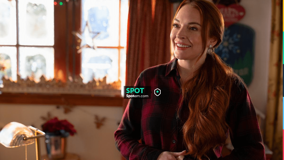 Outfits of Falling for Christmas: Lindsay Lohan wears Red flannel shirt ...
