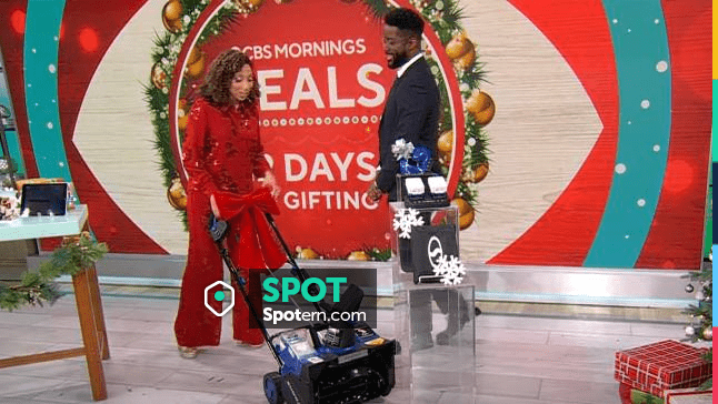 Chicos Floral Sequin Wide Leg Pants worn by Gabrielle Kerr as seen in ...