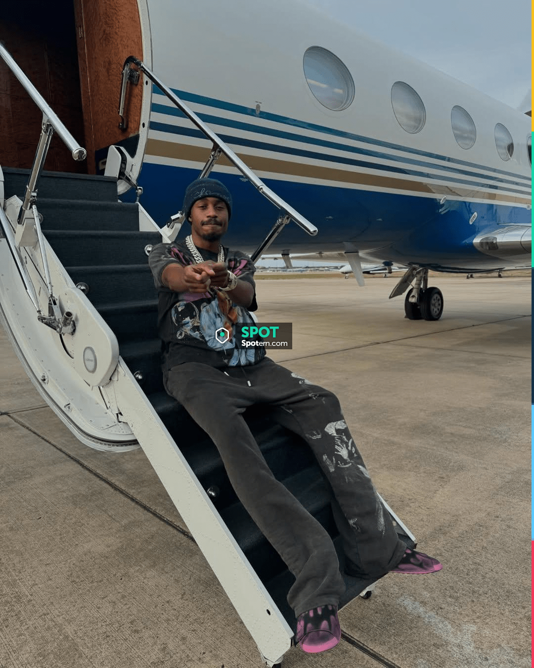 Vale Forever Black Graffiti Camel Cigarettes T Shirt worn by Lil Tjay ...