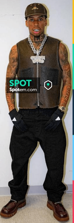 Our Legacy Brown Patch Pocket Shearling Vest worn by NLE Choppa on the ...