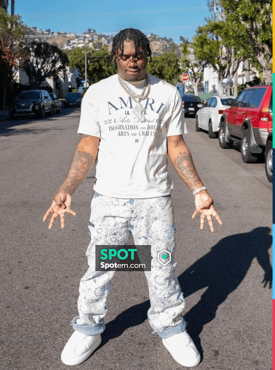 Earthling VIP White Lace Poetic Lust Jeans worn by Fredo Bang on the ...