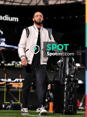 Saint Laurent White & Black Trim Teddy Jacket worn by Jessie Bates III ...