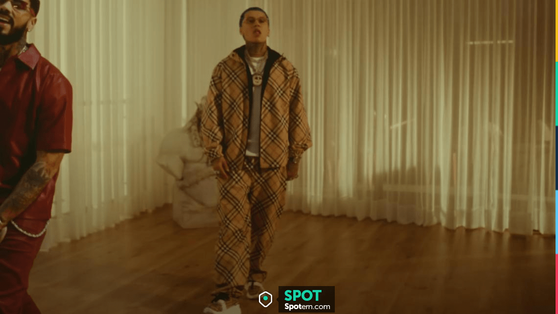 Burberry Beige Check & White Regis Sneakers worn by Blessd in BLESSD ...