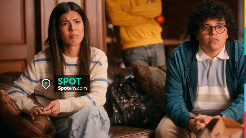 Mango Virginia Striped Jumper In Light Beige worn by Lindsey (Stephanie Branco) as seen in The ...