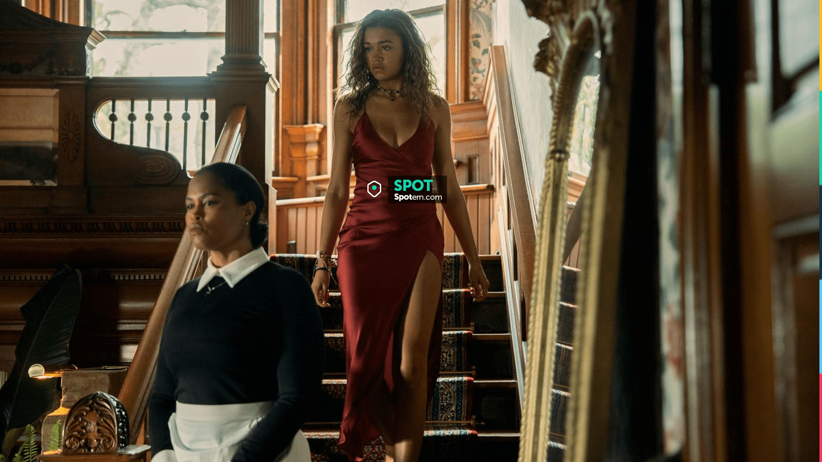 Maroon Silk Dress worn by Sarah Cameron (Madelyn Cline) as seen in ...