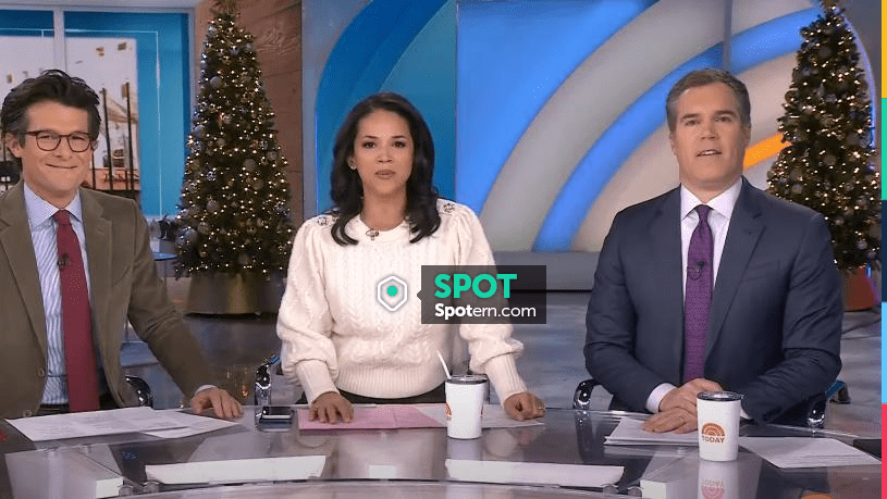 Generation Love Rylan Wool Cable-Knit Sweater worn by Laura Jarrett as ...