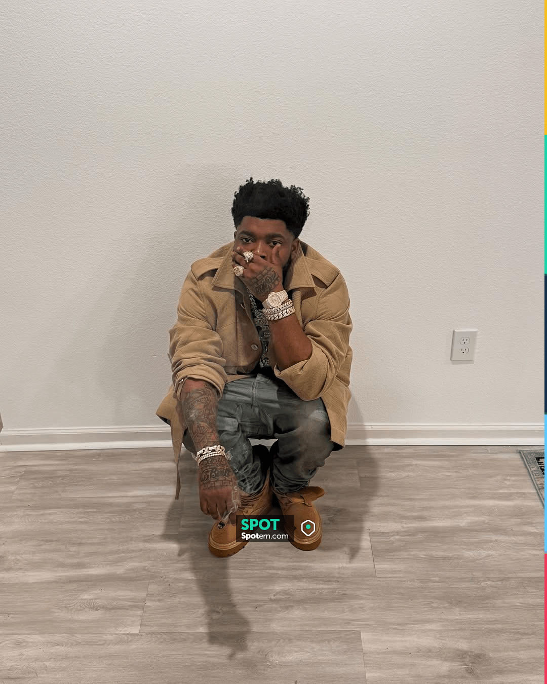 Louis Vuitton Beige Mini Monogram LV Ranger Boots worn by BossMan Dlow ...