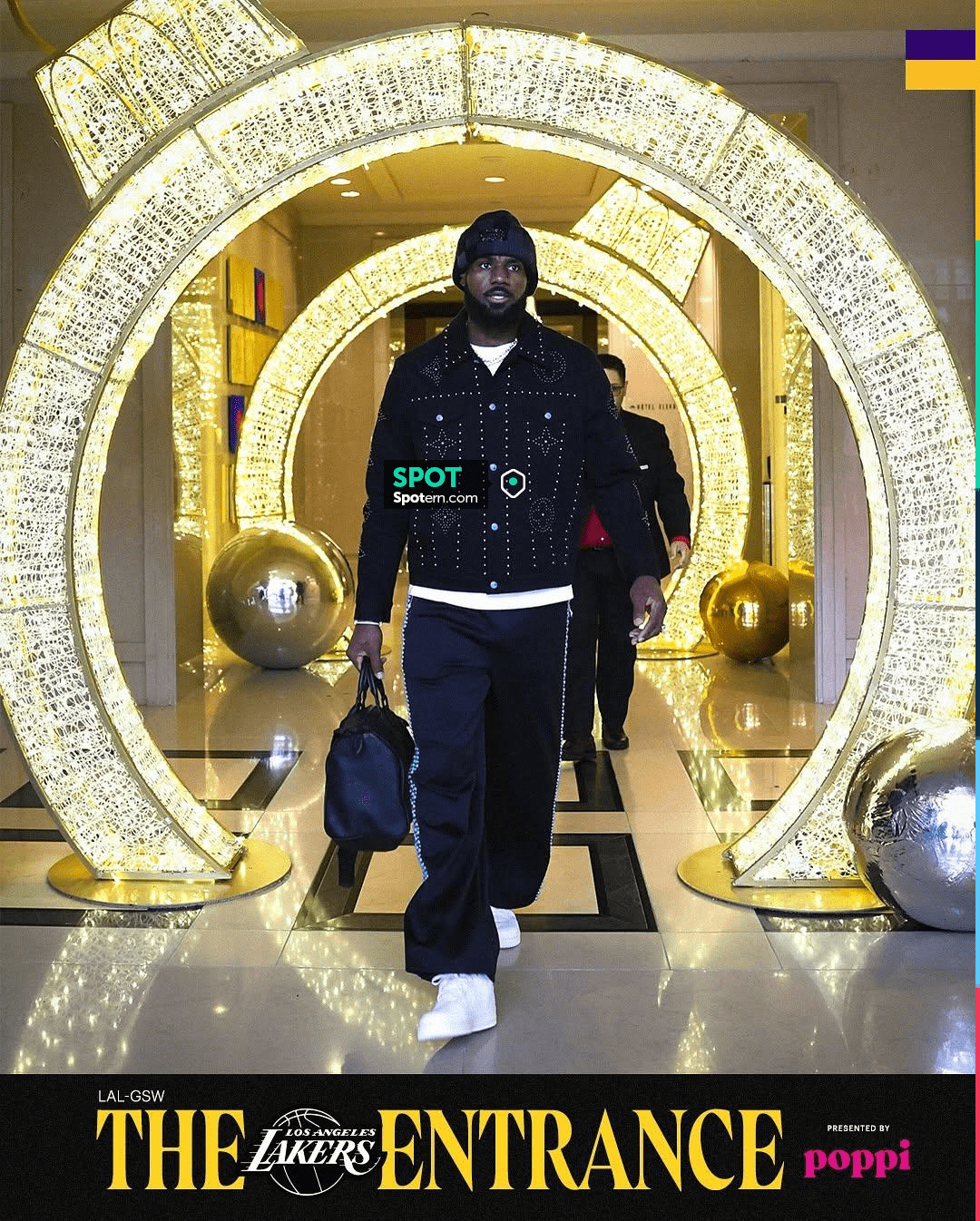 Louis Vuitton Black Studded Monogram Denim Jacket worn by LeBron James ...