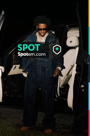 Kenzo x Levi's Deep Blue Suede Fringed Denim Jacket worn by Real Boston ...