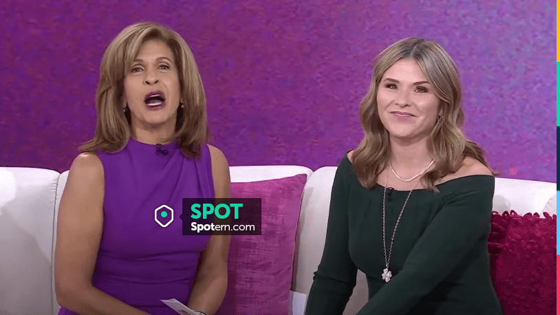 Black Halo Corrine Draped Bodice Wide Leg Jumpsuit worn by Hoda Kotb as ...