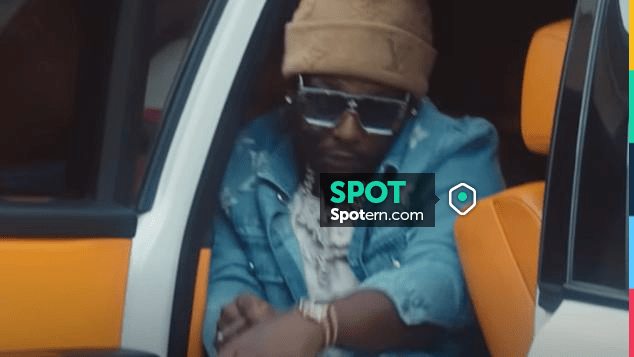 Louis Vuitton Light Blue Ripped-Monogram Denim Jacket worn by Rio Da ...