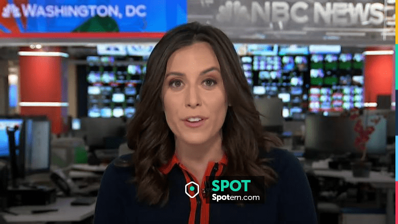 Boden Victoria Knitted Shirt Dress in Navy and Rouge worn by Hallie ...