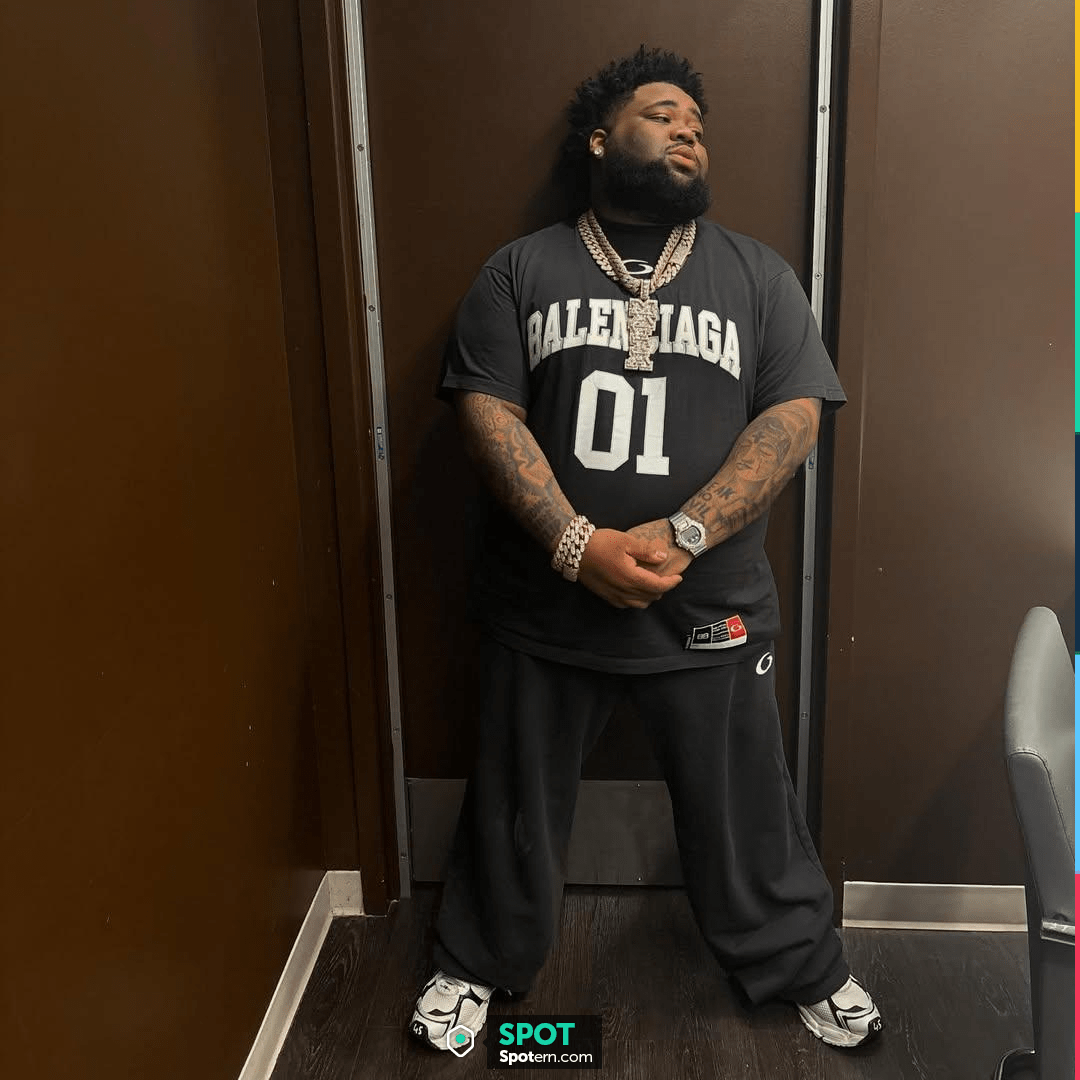 Balenciaga White & Black Gradient 'Runner' Sneakers worn by Rod Wave on ...