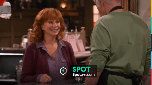 James Perse Contrast Panel Shirt In Purple worn by Bobbie (Reba ...