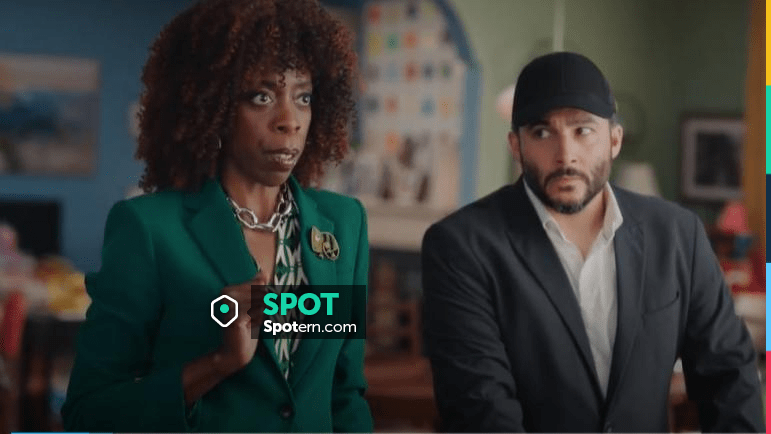 Bar III Women's One-Button Blazer Green worn by Marla (Lisa Codrington ...