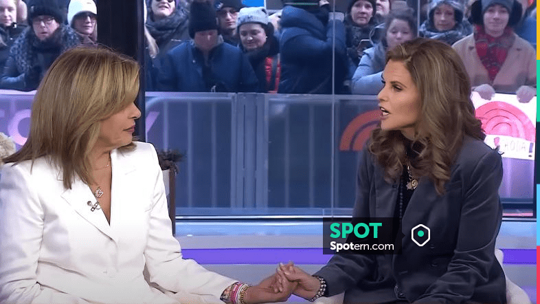 Paige Malbec Peak Lapel Blazer in Calico Blue worn by Maria Shriver as ...