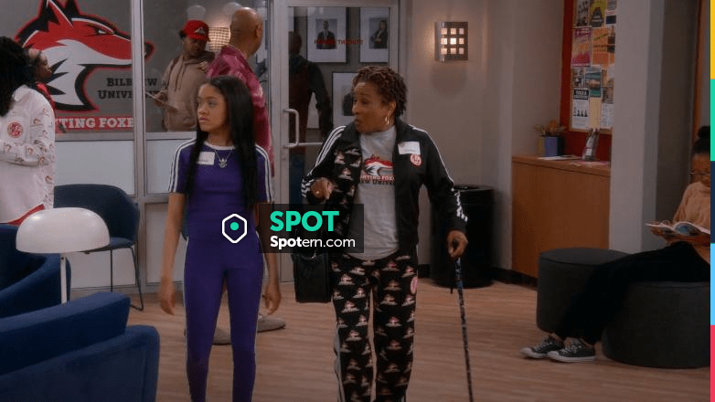 Adidas 3 stripes Baby Tee worn by Aaliyah Upshaw (Khali Spraggins) as ...